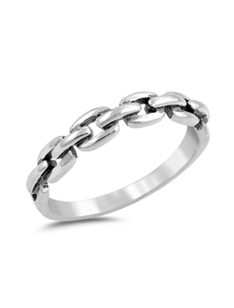 925 Sterling Silver Chain Ring Size 4 - Walmart.com