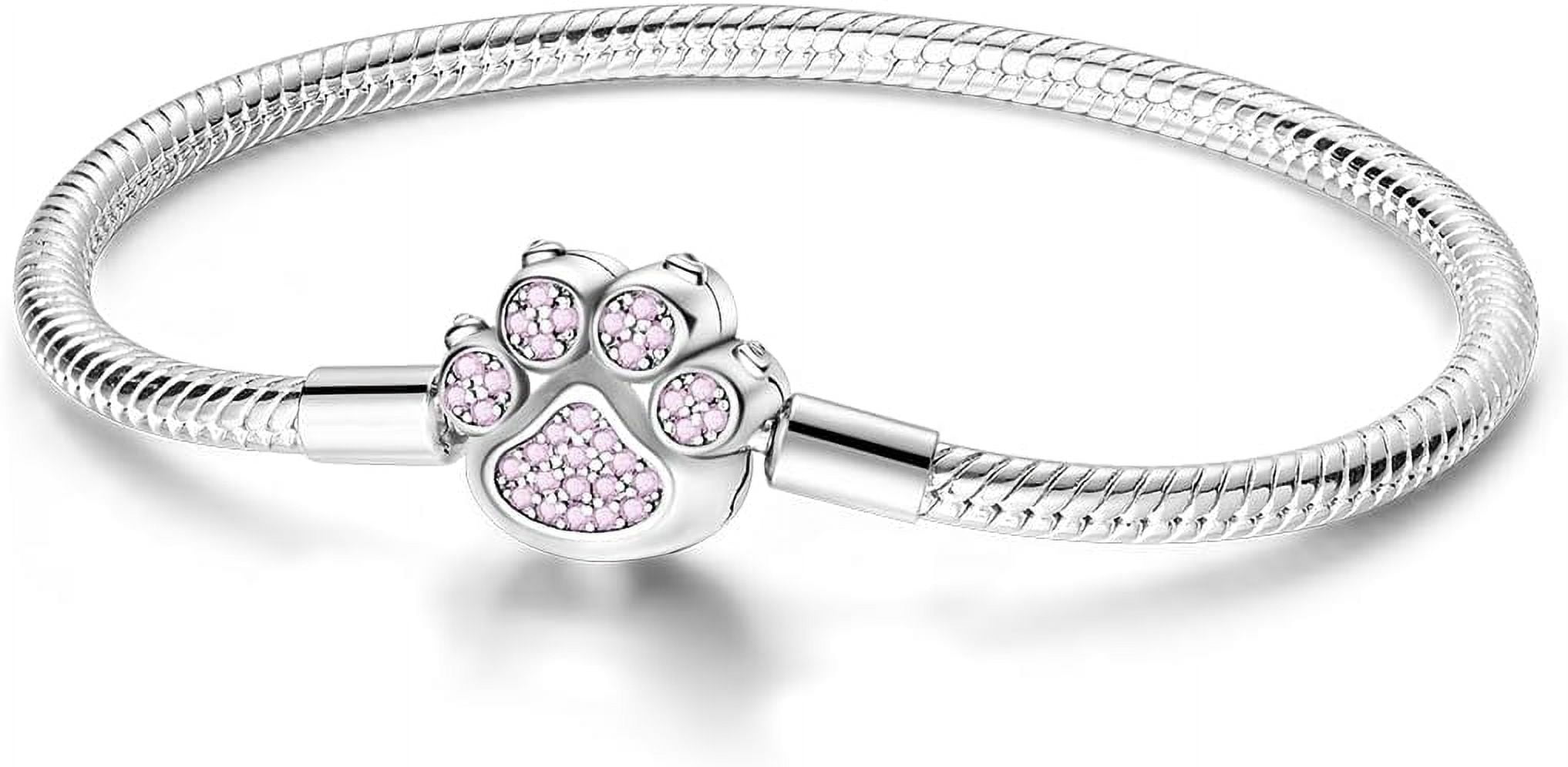 925 Sterling Silver Charm Bracelet For Woman Snake Chain Bracelet Star ...