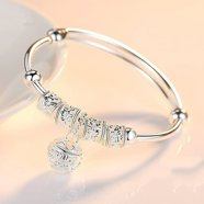 Willstar Adjustable Bangle Plating 925 Silver Bracelet Ladies Jewellery ...