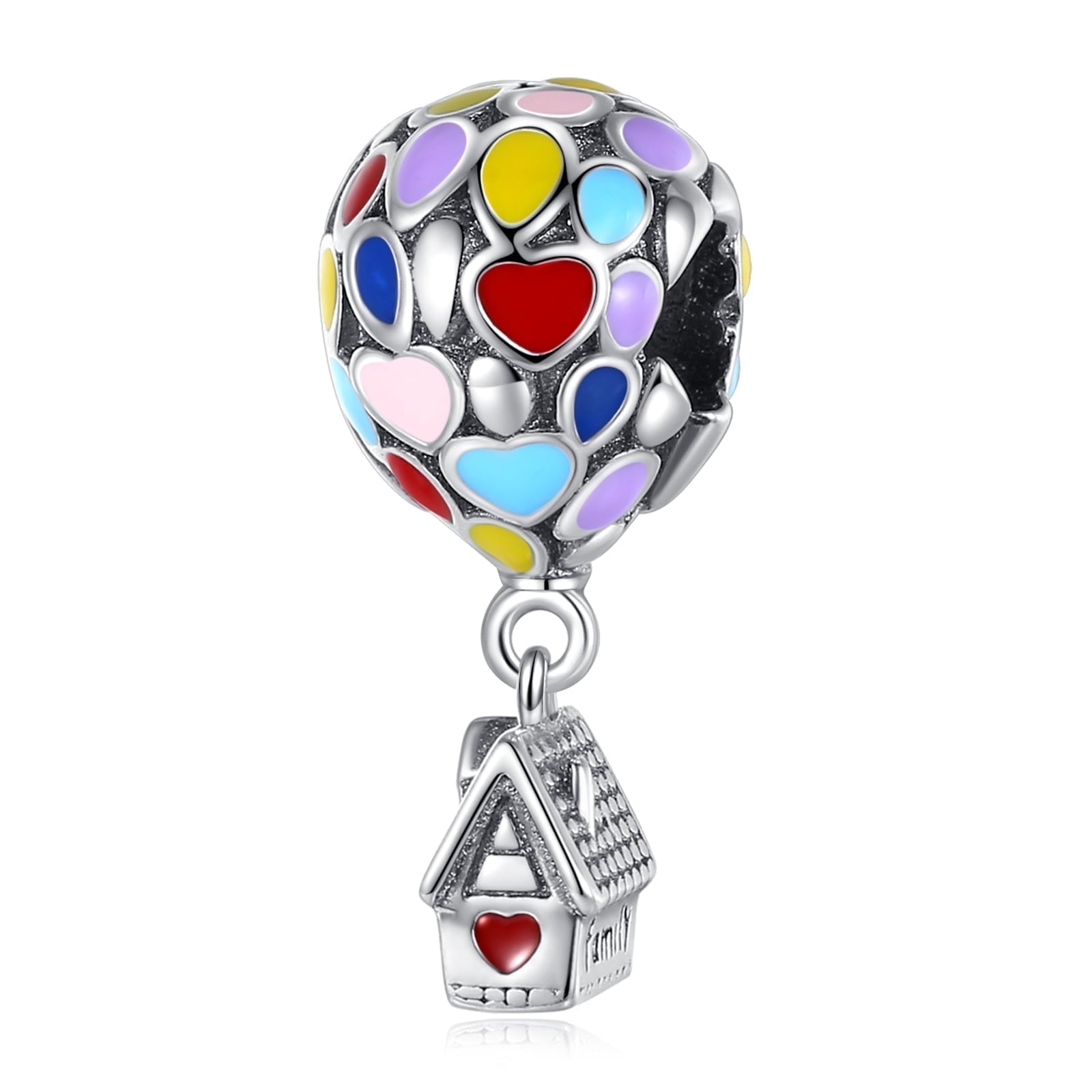 ROSIANNA 925 Sterling Silver Hot Air Balloon Up House Charm, Women ...