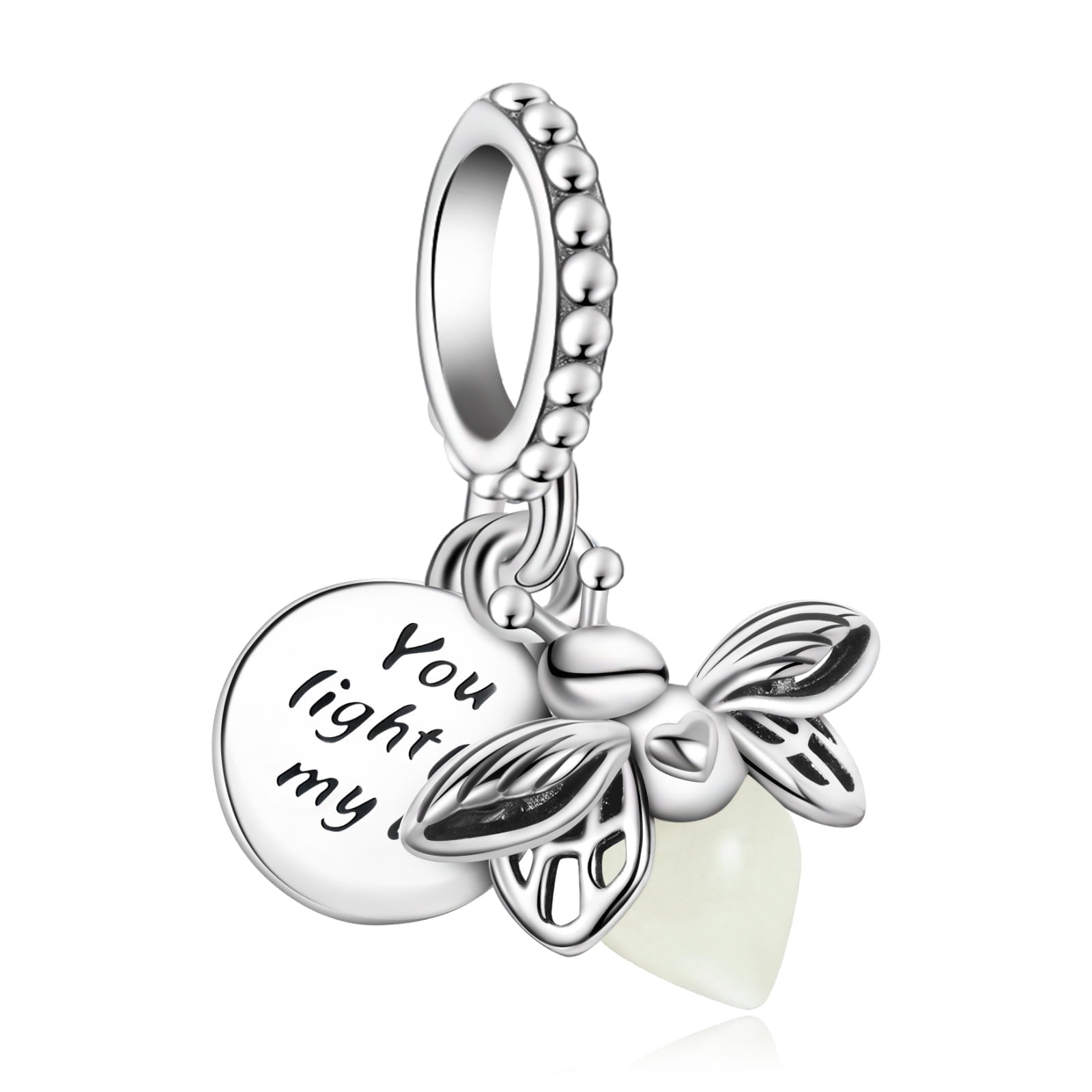 NINGAN, Sterling Silver Charm, Firefly Dangle, Glows at Night - Walmart.com