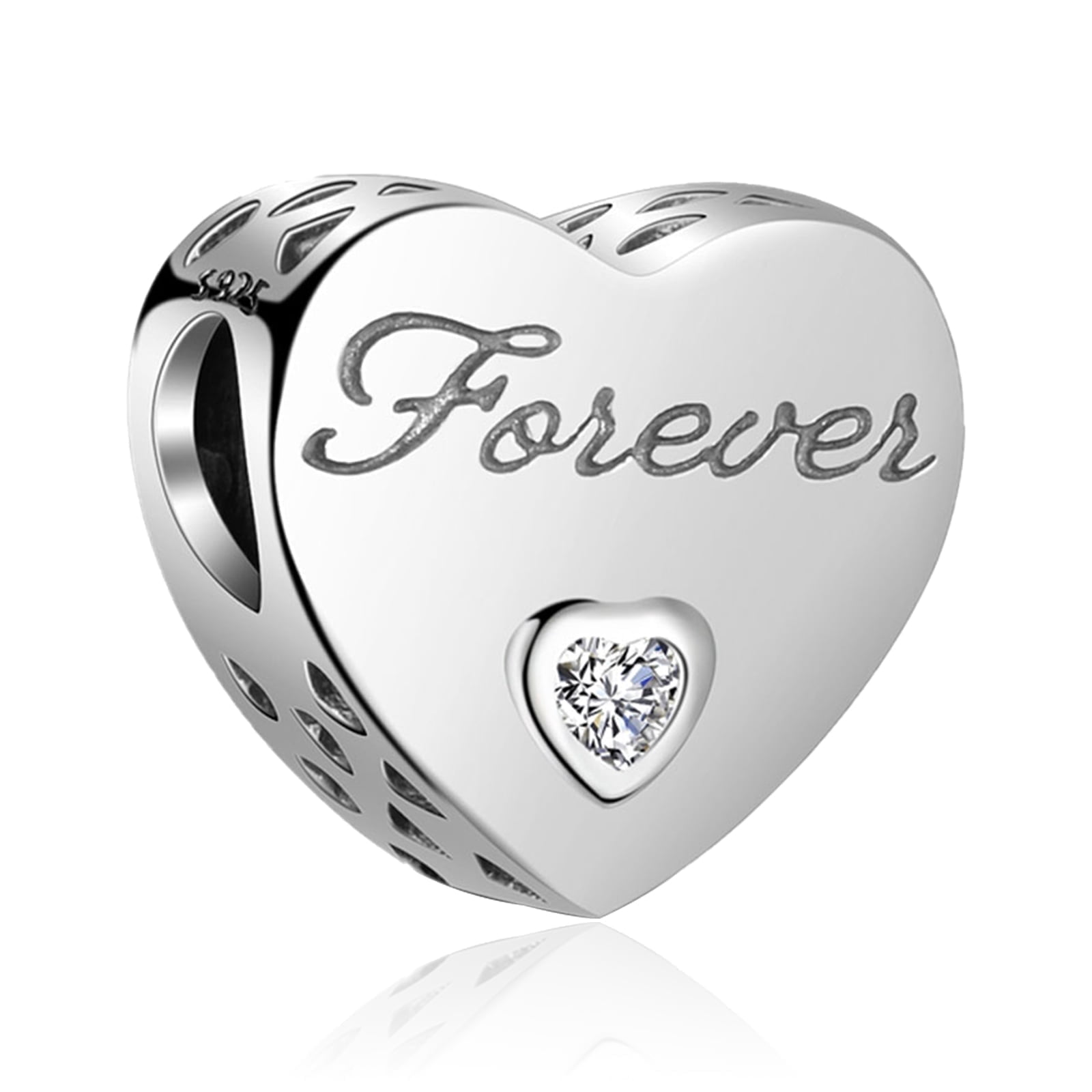 925 Sterling Silver Charm for Bracelets I Love You Heart Charms Women ...