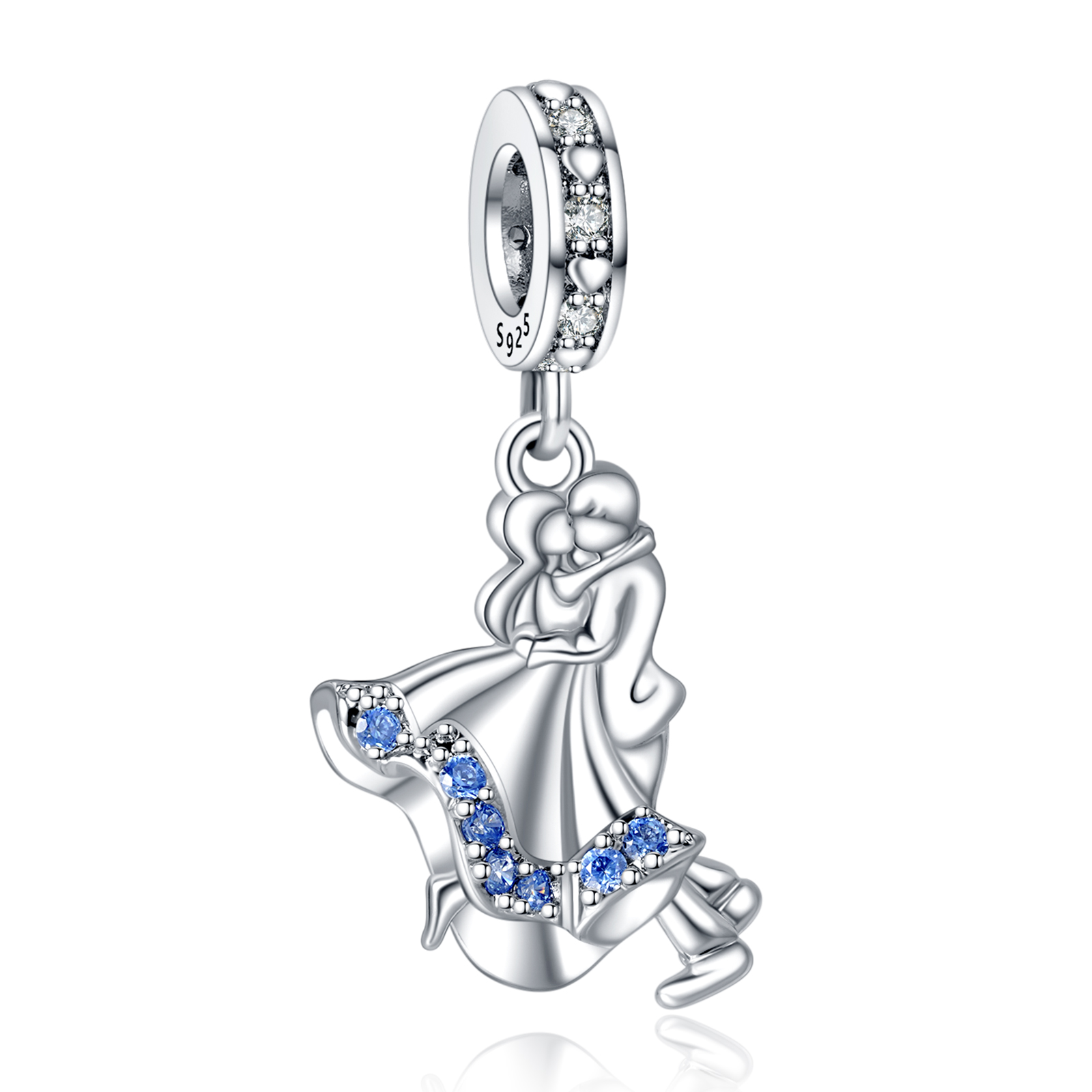 Women's 925 Sterling Silver 3D Character Charm Toggle Bracelet, 7.5 ...