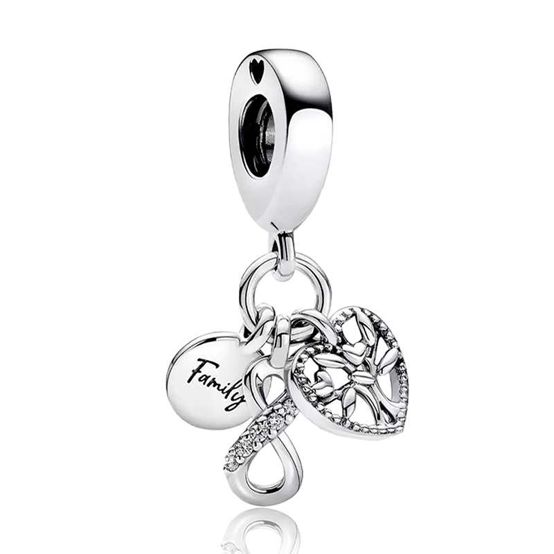925 Sterling Silver Charm for Pandora Bracelets Family Infinity Tree of ...