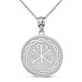 925 Sterling Silver Christian Chi Rho Alpha and Omega Symbol Beaded ...
