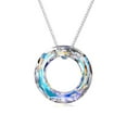 925 Sterling Silver Circle Necklace with Austrian Crystal, Jewelry for Women Birthday Gift ...