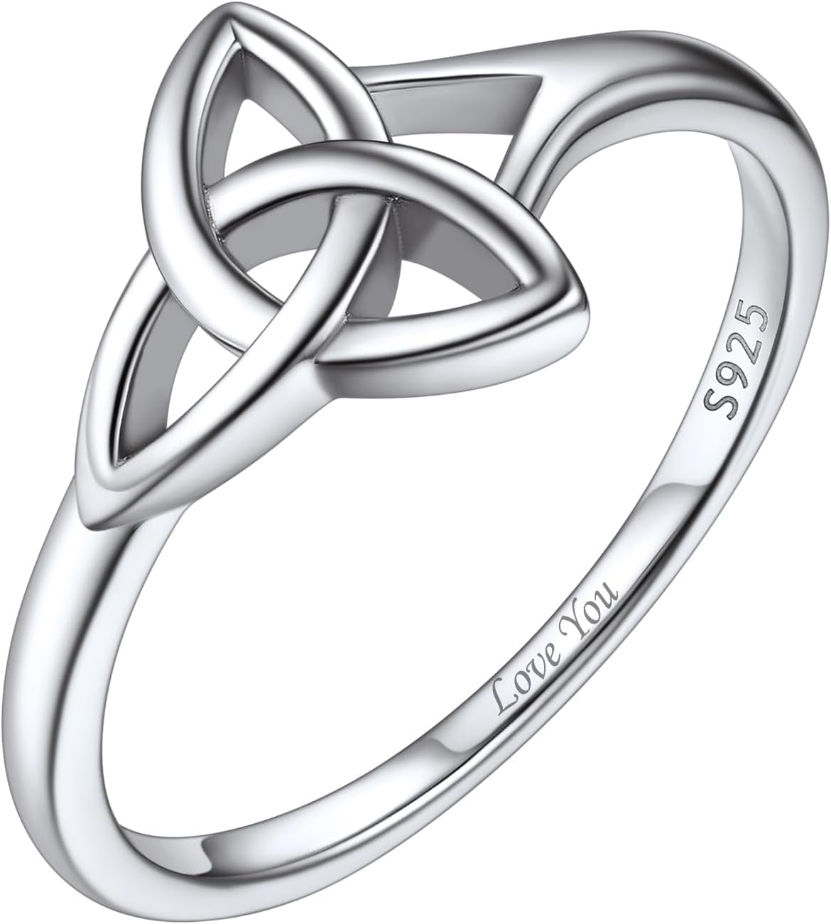 925 Sterling Silver Claddagh/Triquetra Celtic Knot Promise Ring Size 4 ...