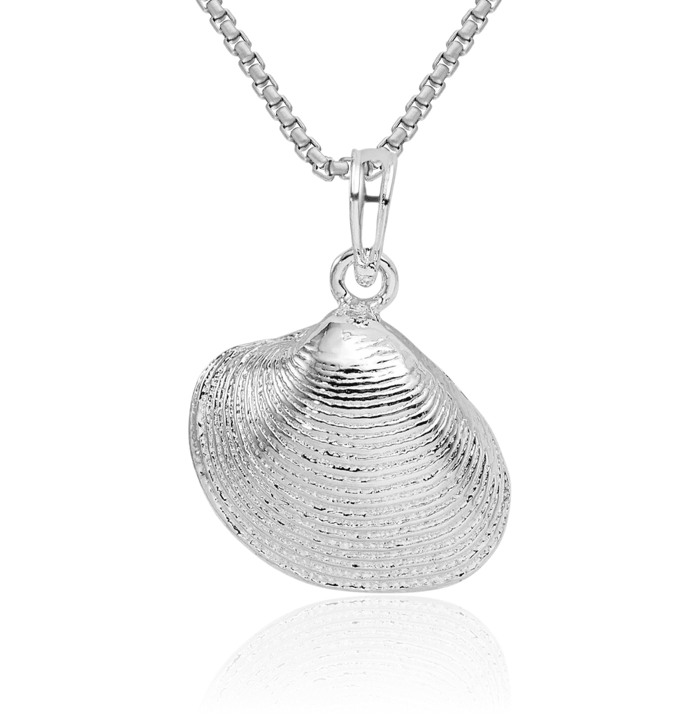925 Sterling Silver Clam Shell Necklace Chain Pendant Charm - Walmart.com