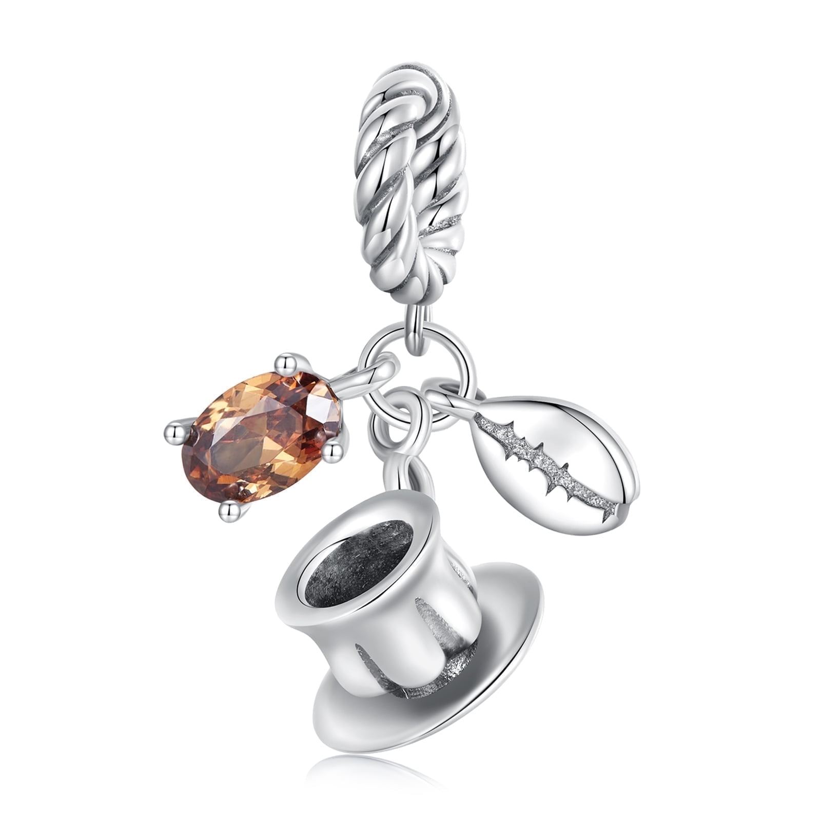 925 Sterling Silver Coffee Time Dangle Charm for Women Charm Bracelet ...