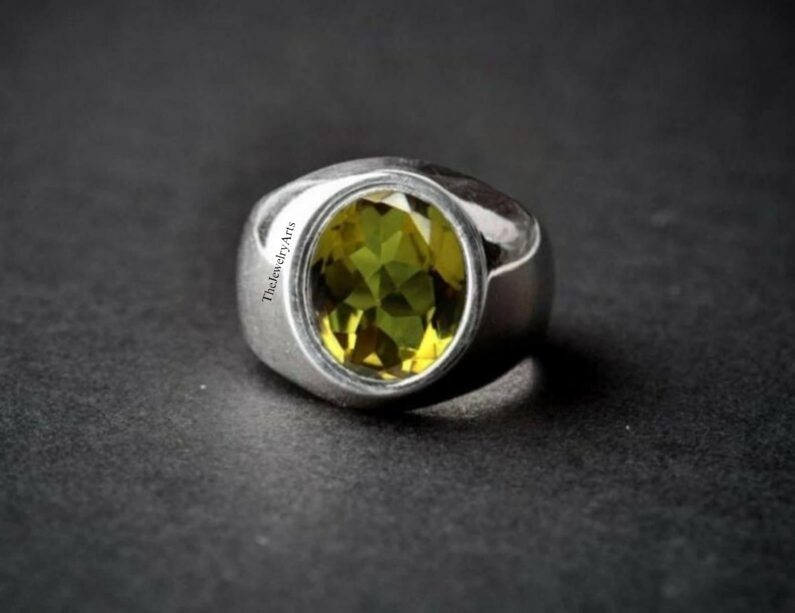 925 Sterling Silver Color-Changing Sultanite Ring Multi-Color Shift Men ...