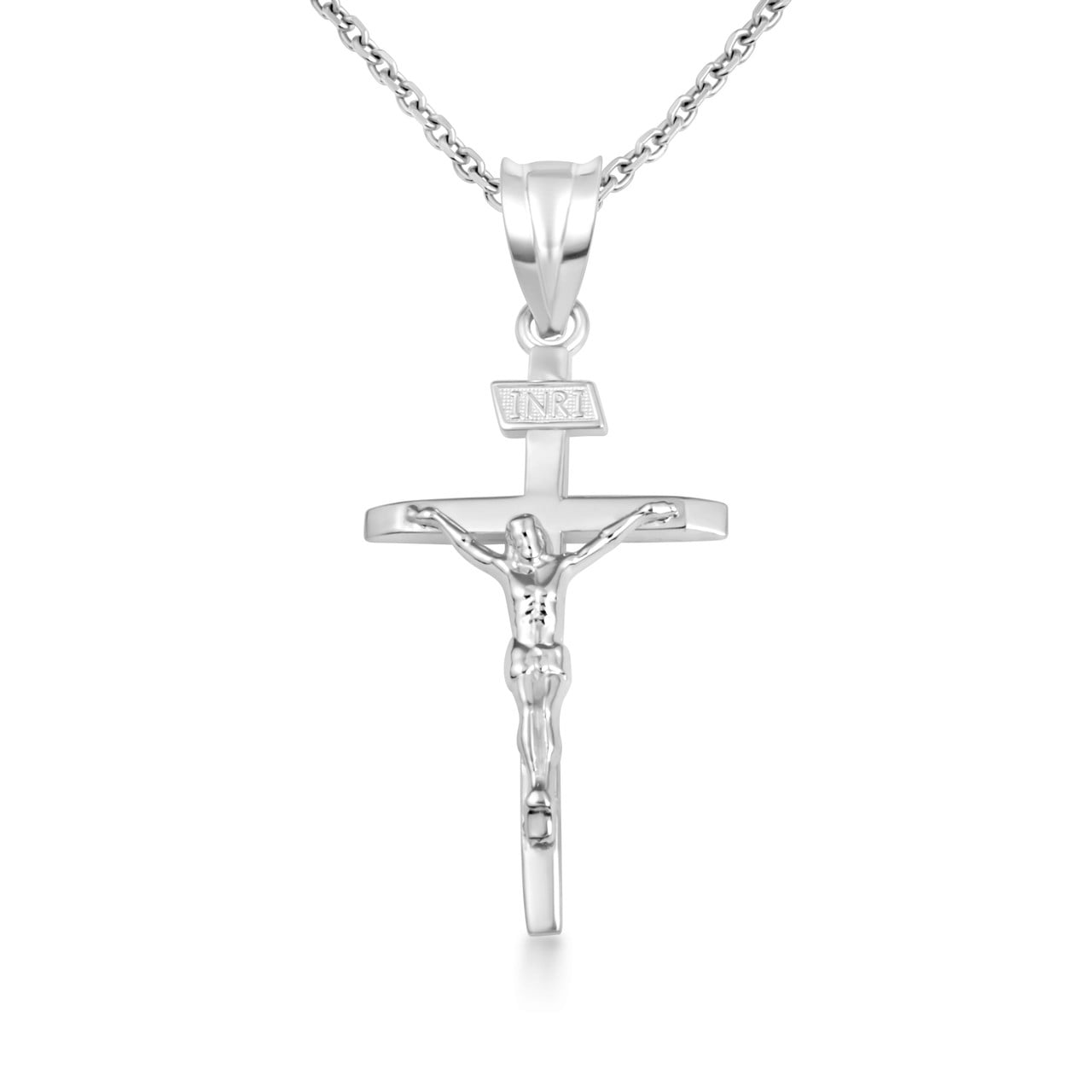 925 Sterling Silver Cross Necklace - Catholic Crucifix Pendant LARGE ...
