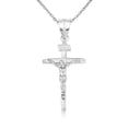 925 Sterling Silver Cross Necklace - Catholic Crucifix Pendant MEDIUM ...