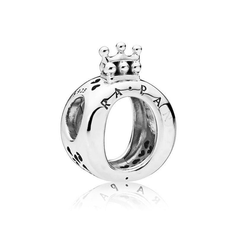 925 Sterling Silver Crown Beads, 18k Gold Plated, European Style String ...