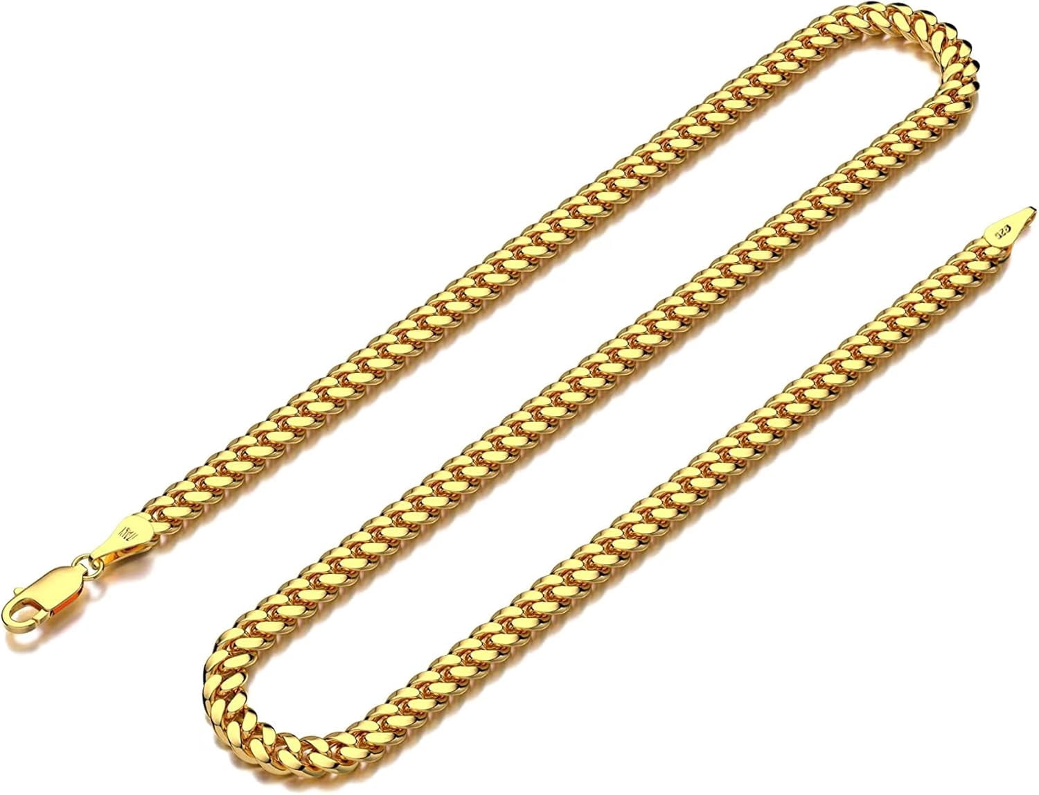 925 Sterling Silver Cuban Chain Lobster Clasp 3mm 4mm 5mm 18K Gold ...