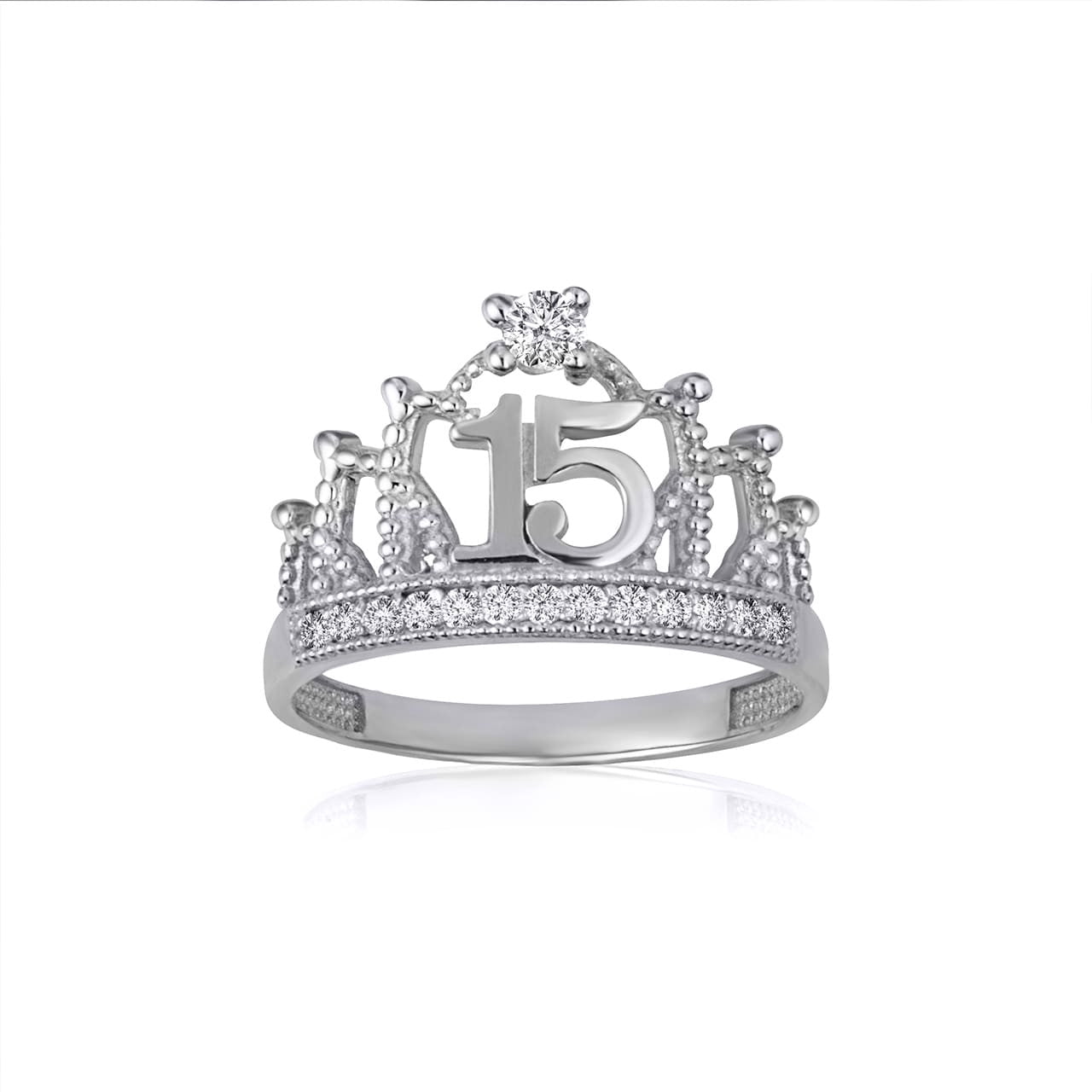 .925 Sterling Silver Cubic Zirconia Halo Circle Ring/Size 5 - Walmart.com