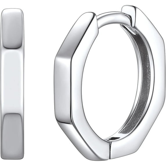 925 Sterling Silver Cubic Zirconia Small Huggie Hoop Earrings for Women ...