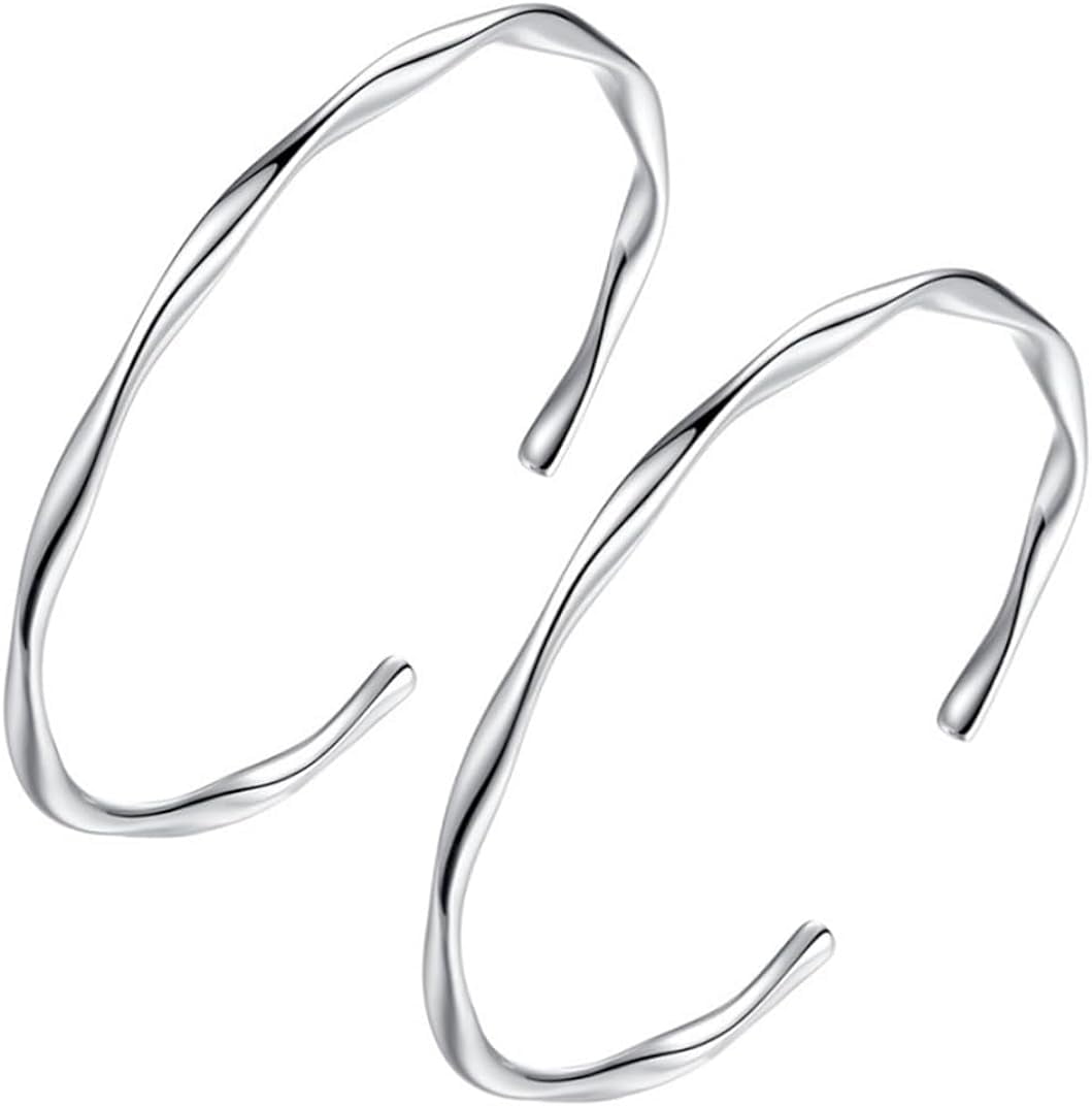 925 Sterling Silver Cuff Bangle Bracelets Adjustable Jewelry Fashion ...