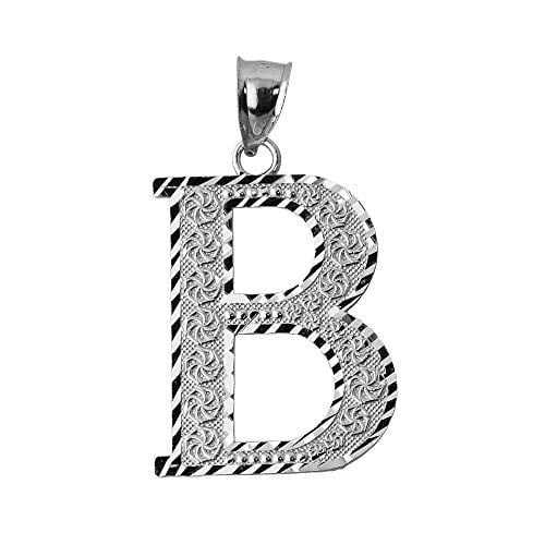 .925 Sterling Silver Custom Initial Necklace(Large) (Pendant with 18 ...