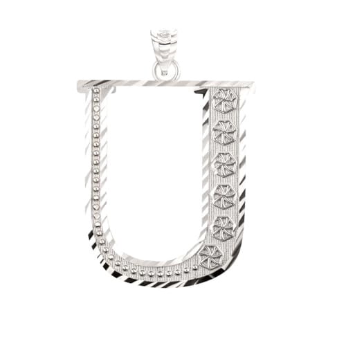 .925 Sterling Silver Custom Initial Necklace(Large) (Pendant with 20 ...