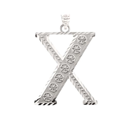 .925 Sterling Silver Custom Initial Necklace(Small) (Pendant with 18 ...