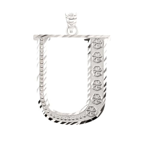 .925 Sterling Silver Custom Initial Necklace(Small) (Pendant with 22 ...