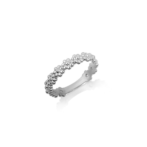 925 Sterling Silver Daisy Flower Band Ring (Size 10.5) - Walmart.com