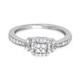 925 Sterling Silver Diamond Cluster Engagement Ring for Women, White ...