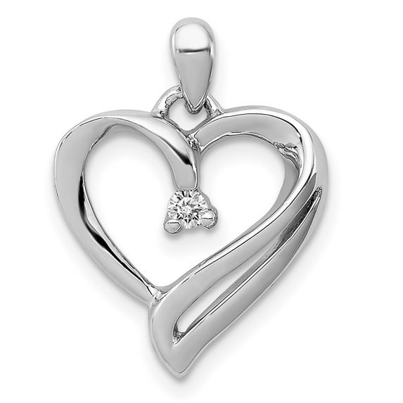 925 Sterling Silver Diamond Heart Pendant Fine Jewelry For Women Gifts ...