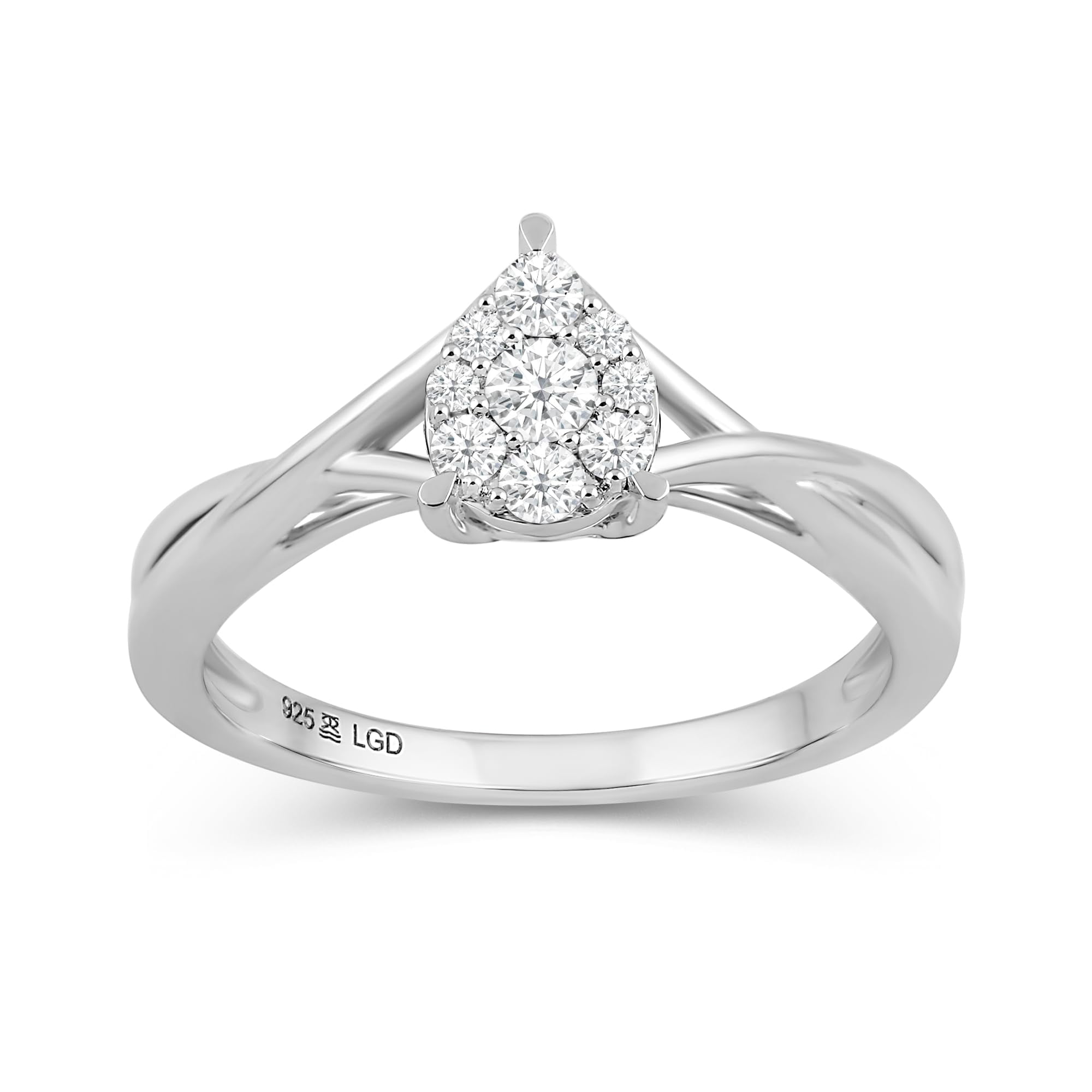 925 Sterling Silver Diamond Ring for Women | 0.25 CTW Promise Wedding ...
