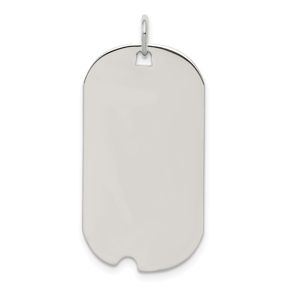 925 Sterling Silver Dog Tag Polish Front Satin Back Disc Charm Pendant ...