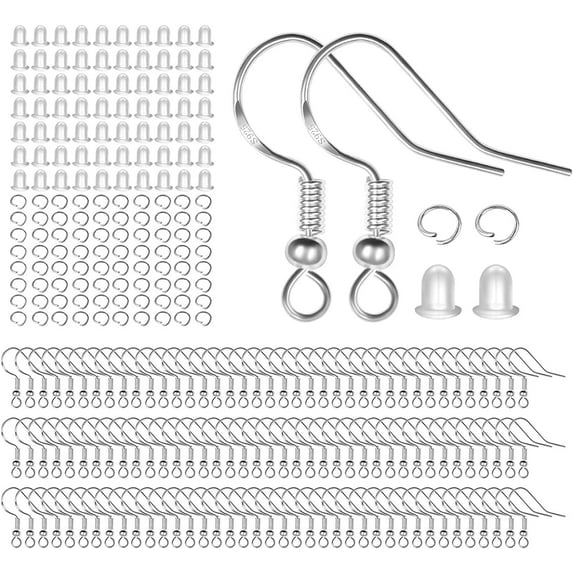 925 Sterling Silver Earring Hooks 120 PCS/60 Pairs, Ear Wires Fish ...