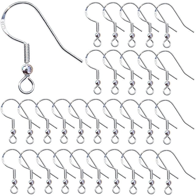 925 Sterling Silver Earring Hooks Hypoallergenic French Wire Hooks Fish ...