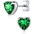 925 Sterling Silver Earrings Sparkling Heart/Round/Princess Cut ...
