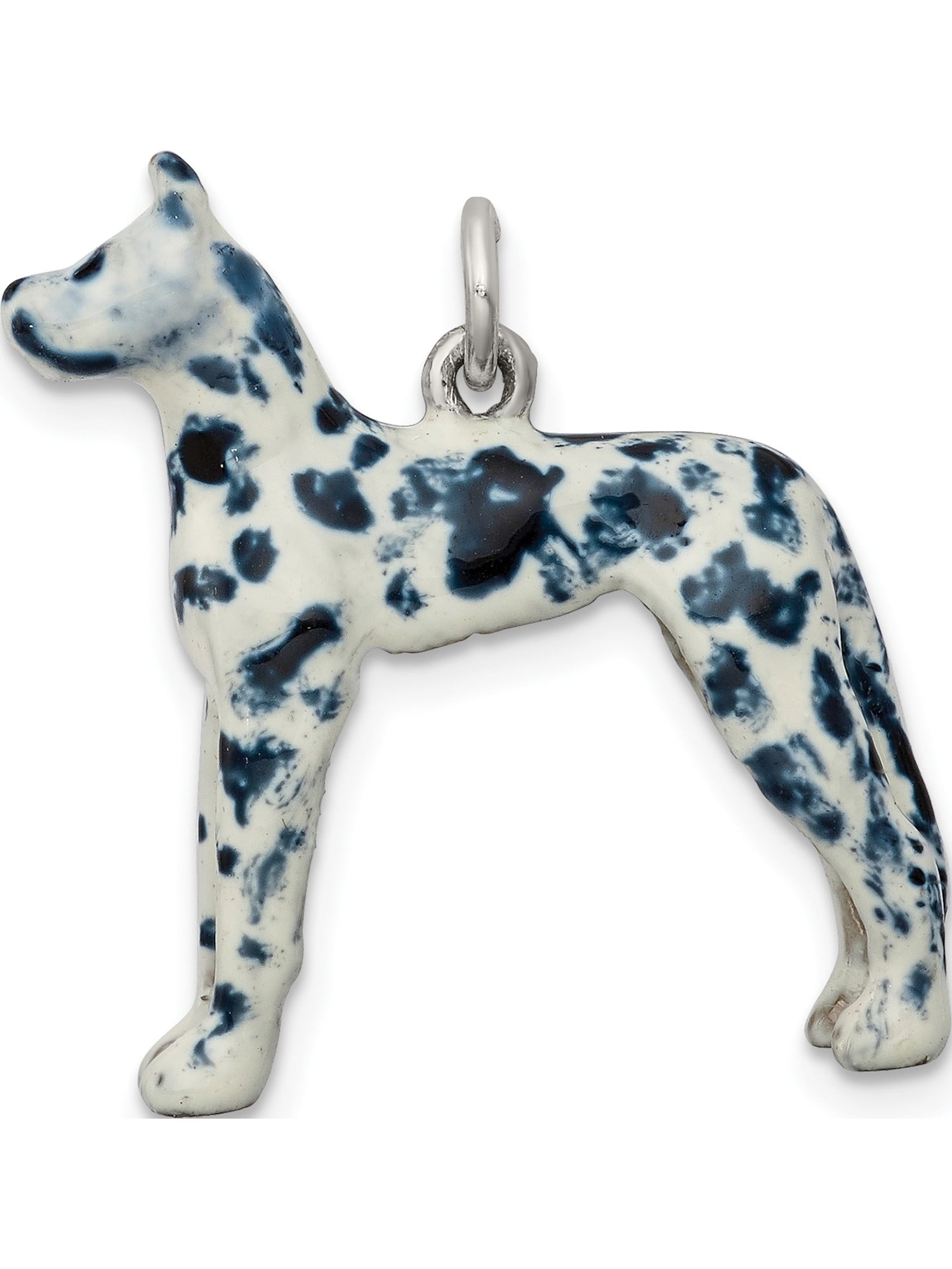 925 Sterling Silver Enameled Great Dane (25x26mm) Pendant / Charm ...