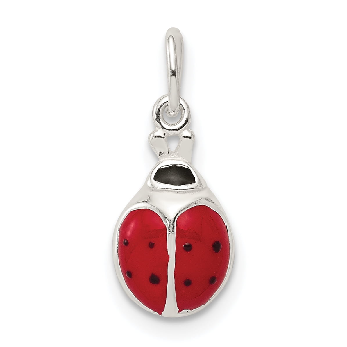 925 Sterling Silver Enameled Lady Bug Charm Necklace Pendant Insect ...