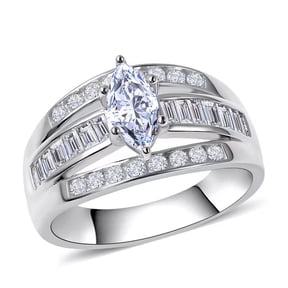 Kunzite White Diamond Oval Rhodium Plated 925 Sterling Silver Ring for ...