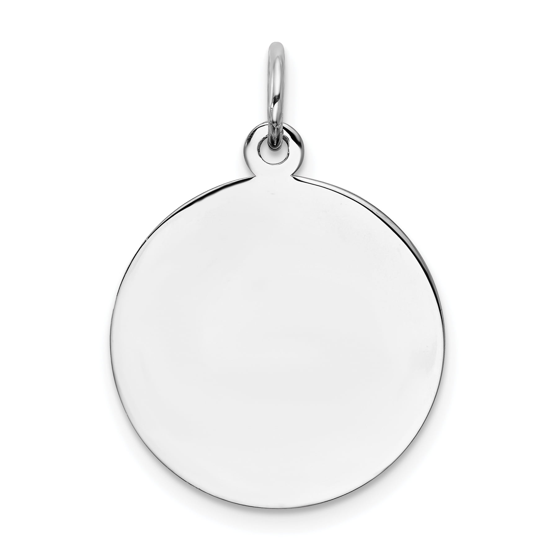 925 Sterling Silver Engraveable Round Polished Front/Back Disc Charm ...