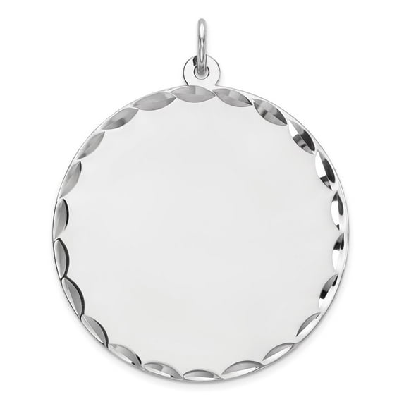 925 Sterling Silver Engraveable Round Shape Front/Back Disc Charm ...