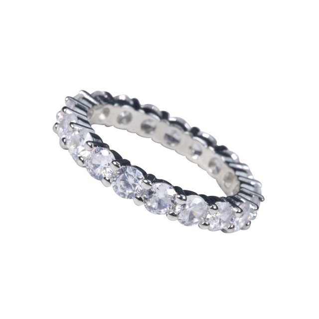 925 Sterling Silver Eternity Band Ring with Sparkling Cubic Zirconia ...