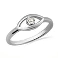 925 Sterling Silver Evil Eye Birthstone Protection Ring Clear CZ (SIZE ...