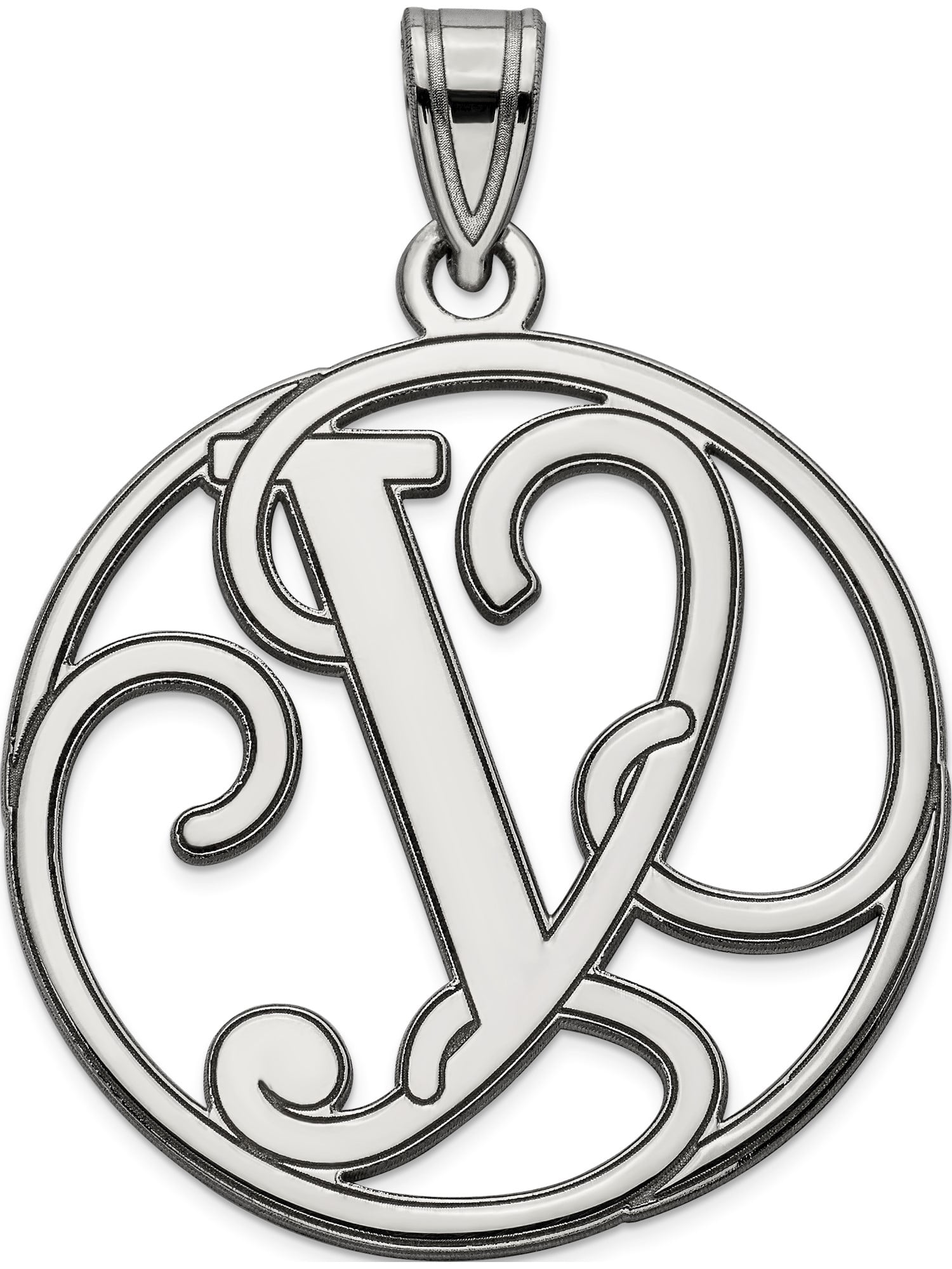 925 Sterling Silver Fancy Script Initial Y Pendant / Charm - Walmart.com