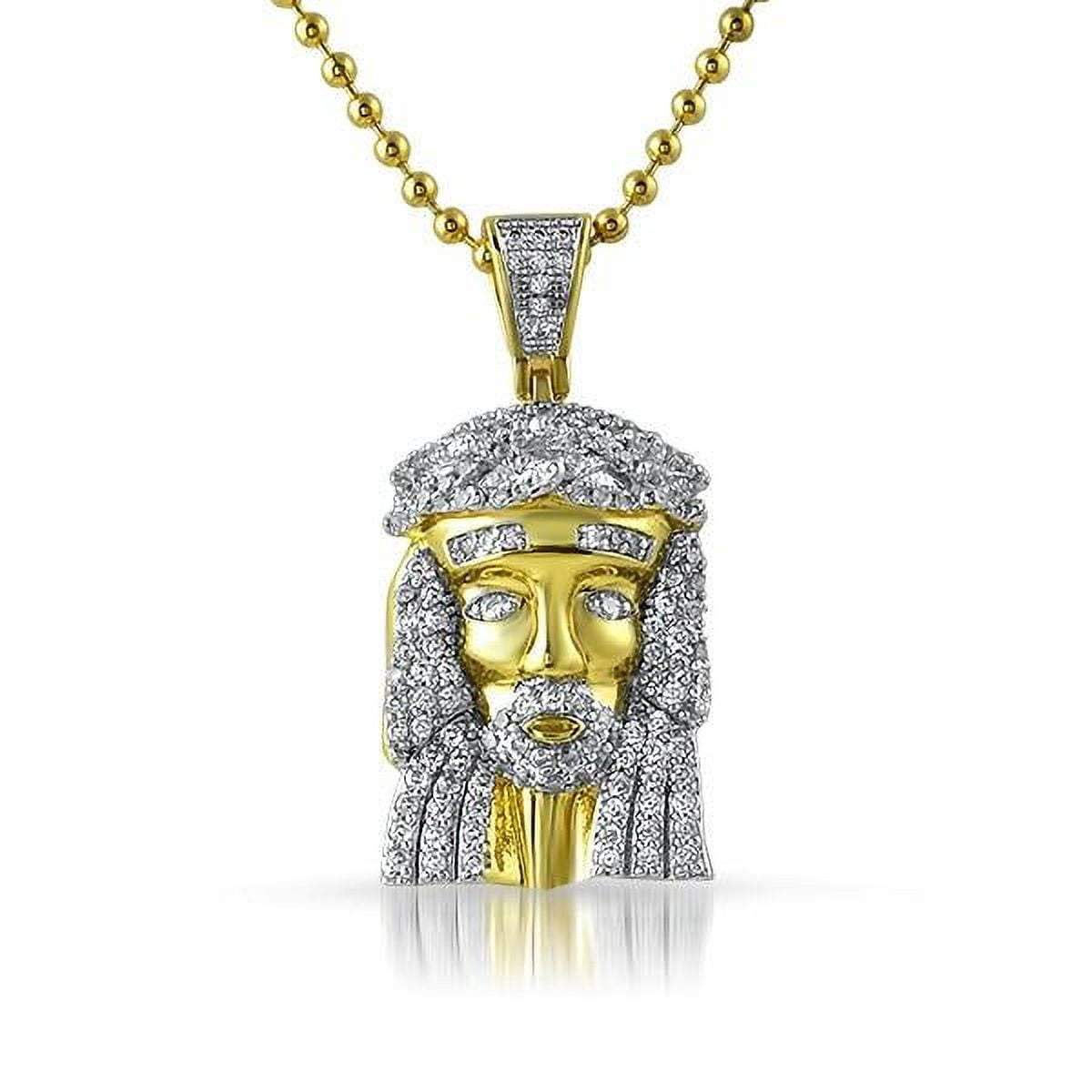 .925 Sterling Silver Gold Micro Jesus Pendant 2T - Walmart.com