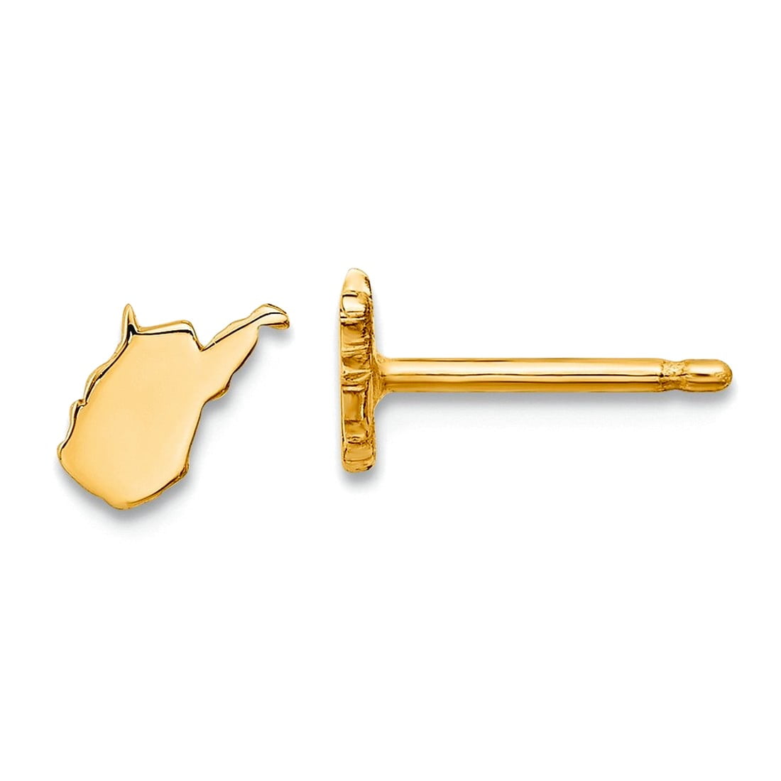 925 Sterling Silver Gold Plated West Virginia State Earrings 6.99x7 ...