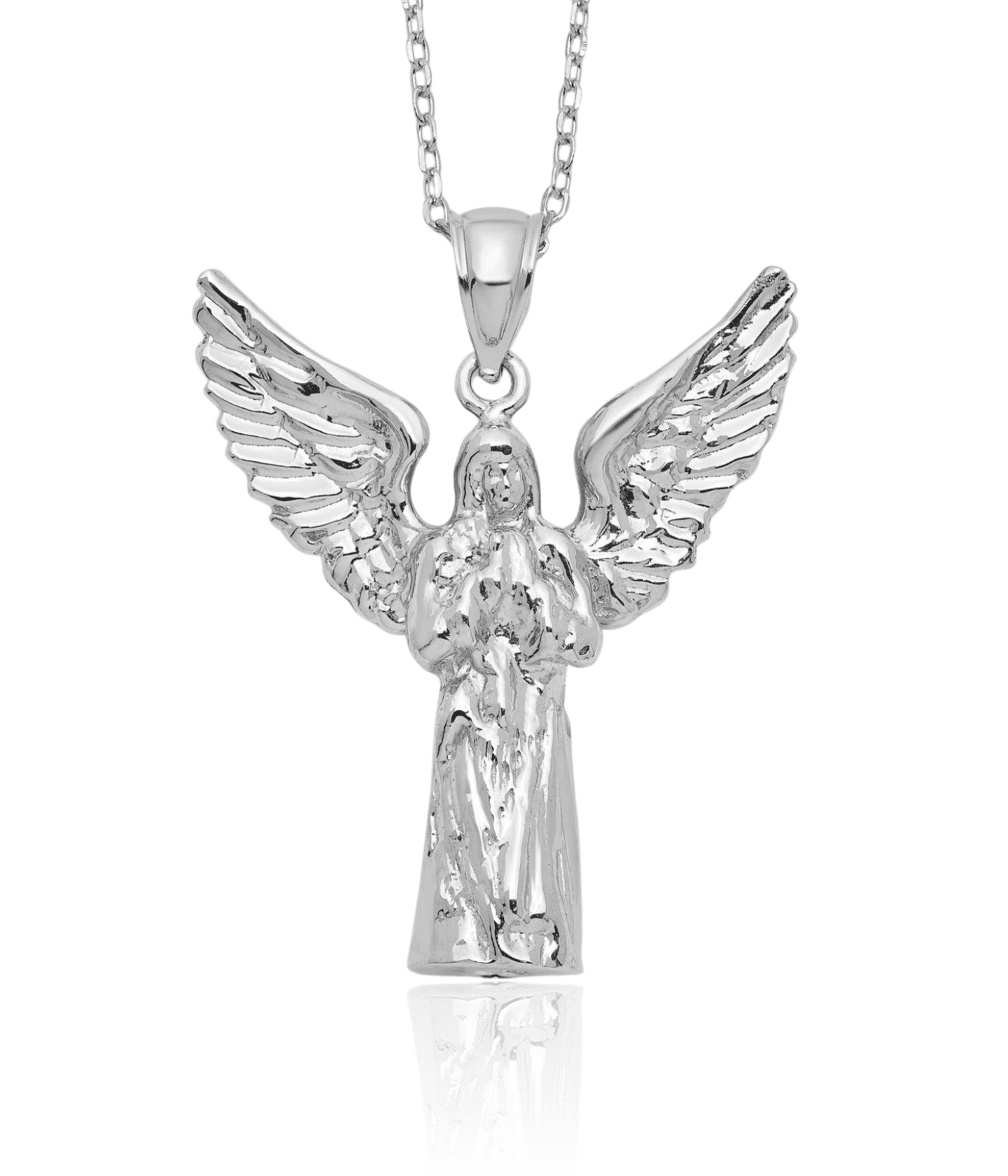 925 Sterling Silver Guardian Angel Wings Ash Holder Chain Urn Necklace ...