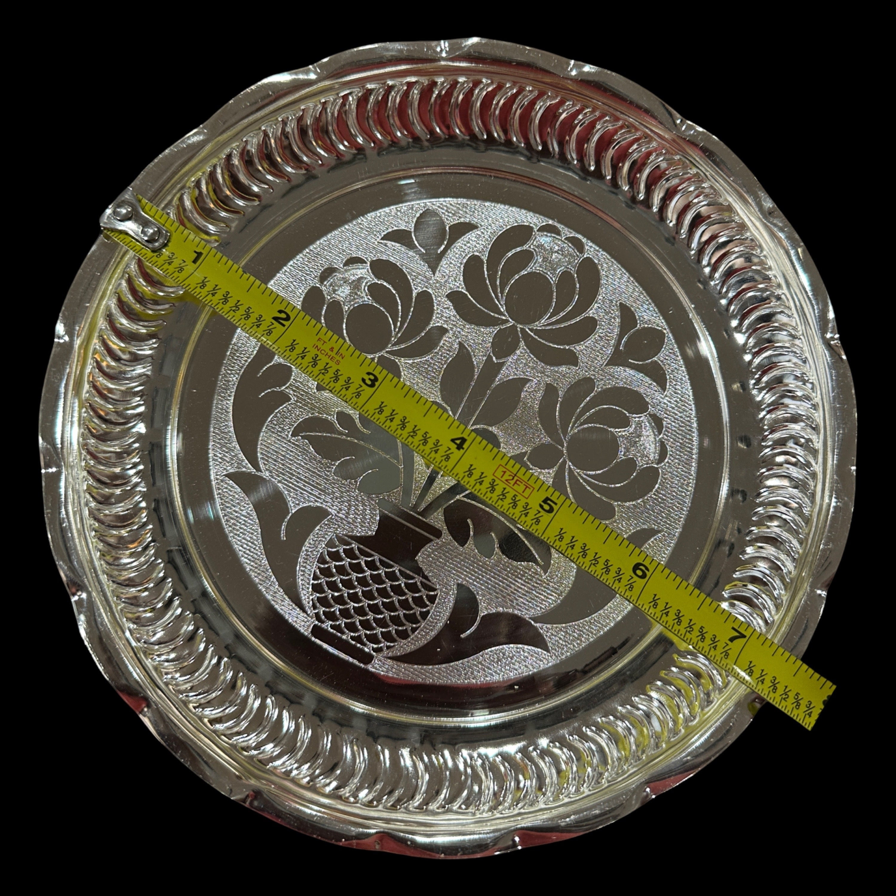 925 Sterling Silver Hallmarked Designer Puja Plate - Style#05 Plate ...