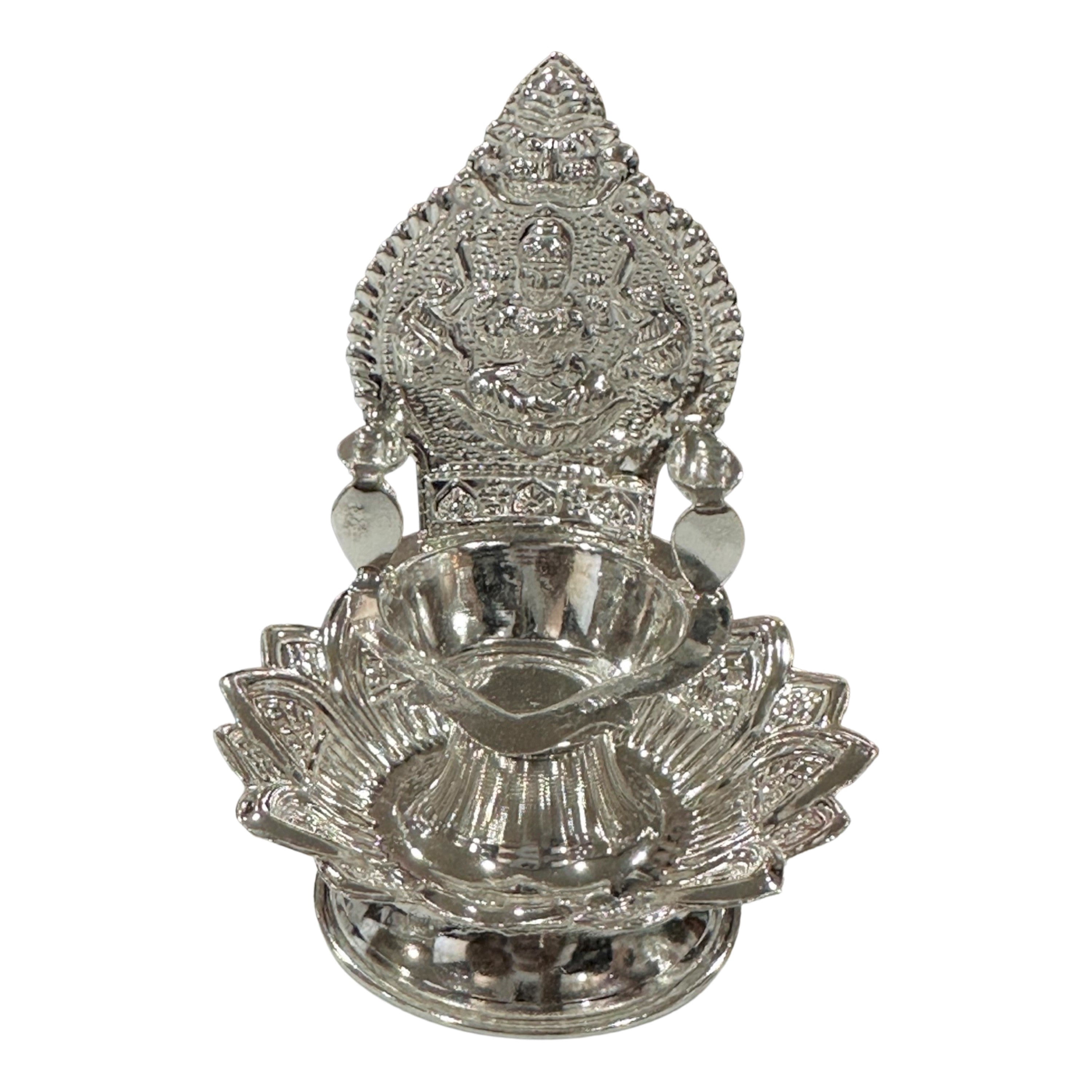 925 Sterling Silver Hallmarked Lotus Kamakshi Deepak (Diya) Diya ...