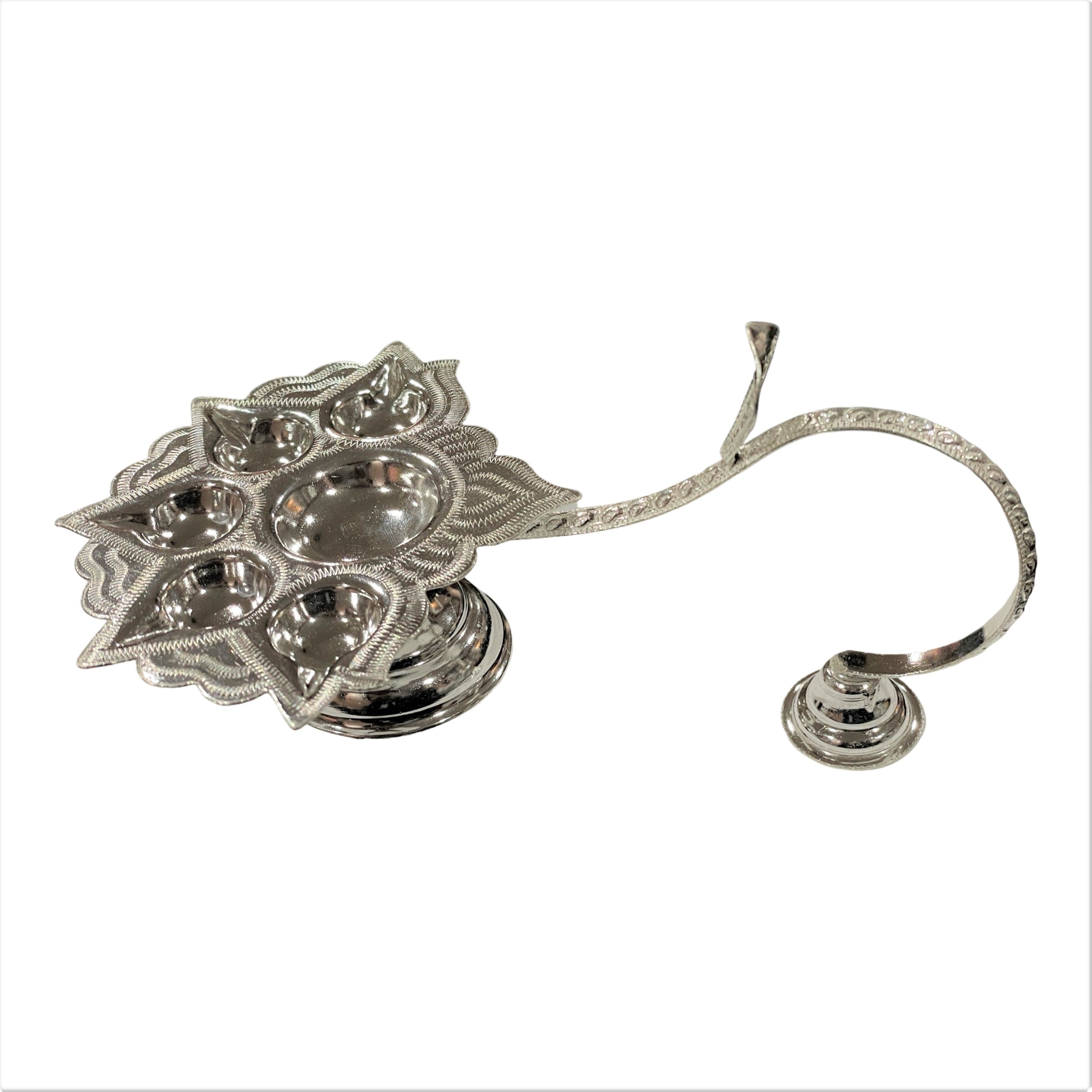 925 Sterling Silver Hallmarked Pancha Aarti / Harathi stand- Style#03 ...