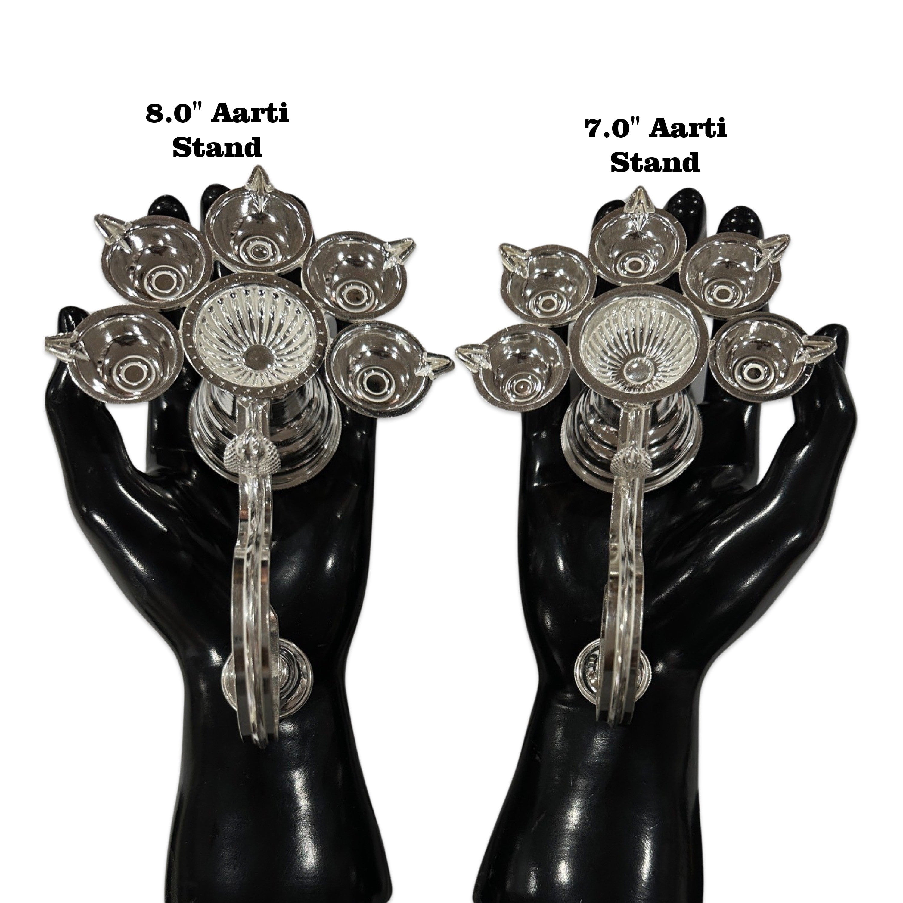 925 Sterling Silver Hallmarked Pancha Aarti / Harathi stand- Style#04 ...