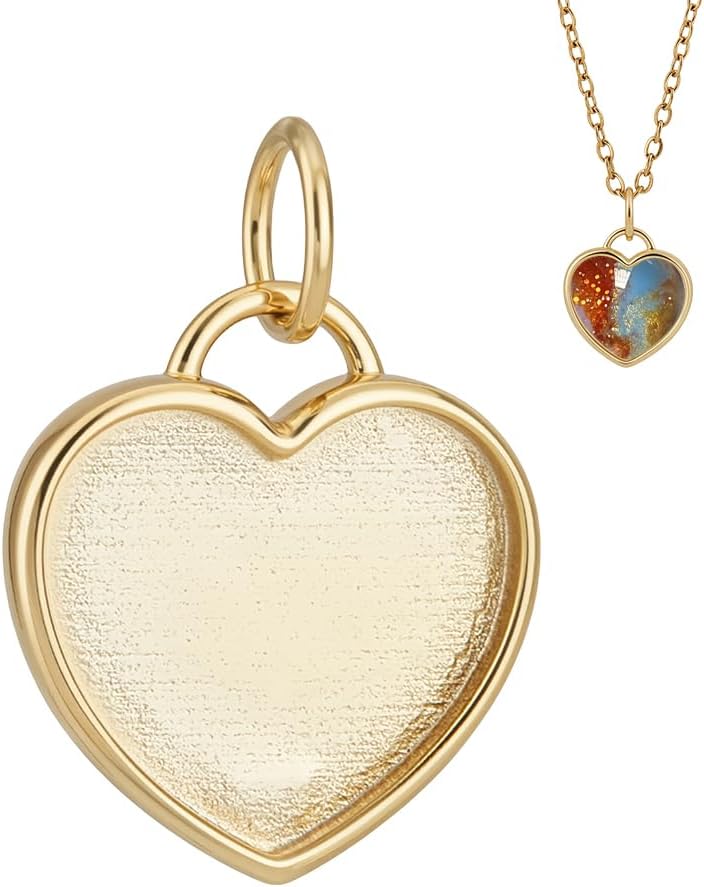 925 Sterling Silver Heart Bezel Settings Heart Pendant Blank Bezel Cup ...