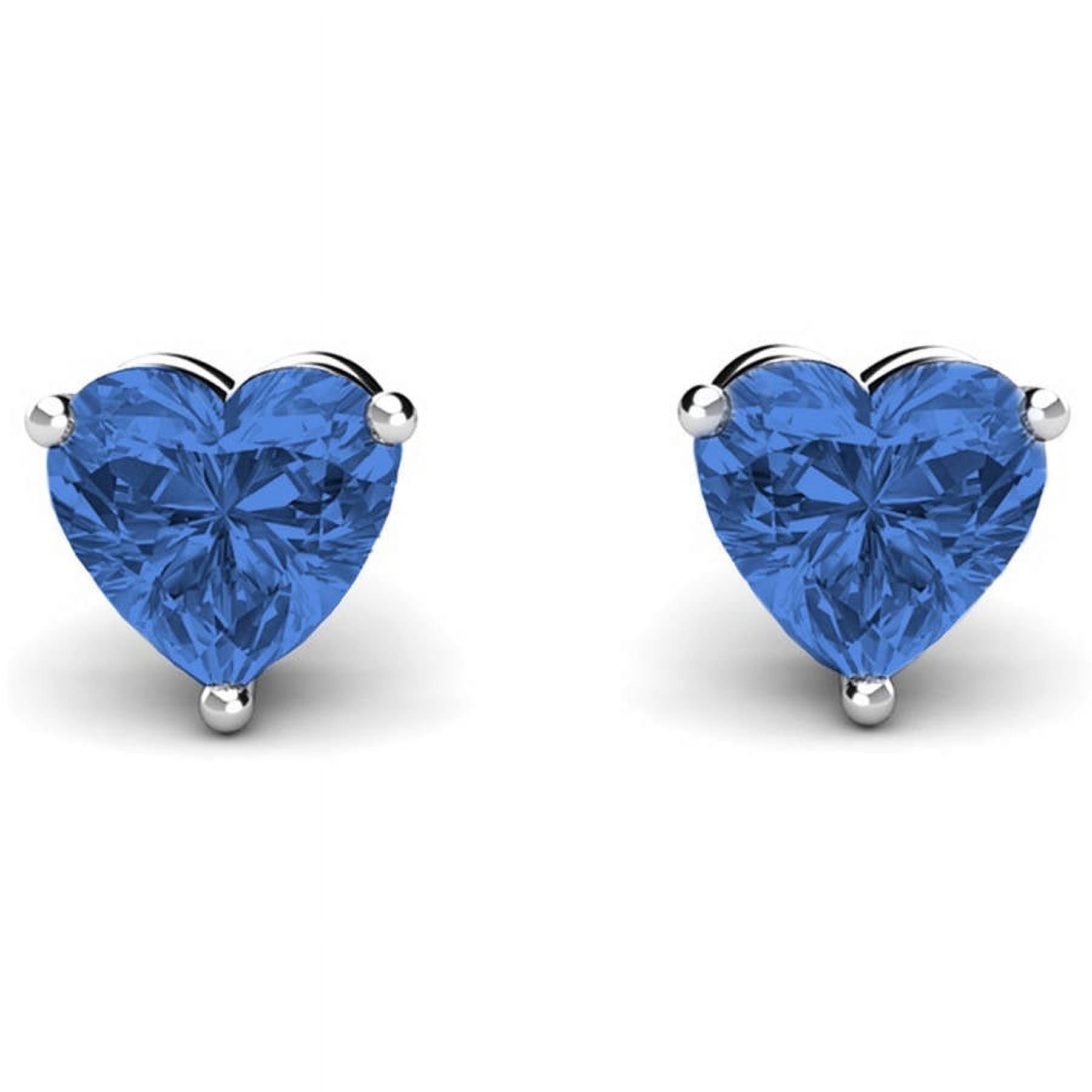 A&M 925 Sterling Silver 6mm Heart Birthstone Stud Earrings, Push Back ...